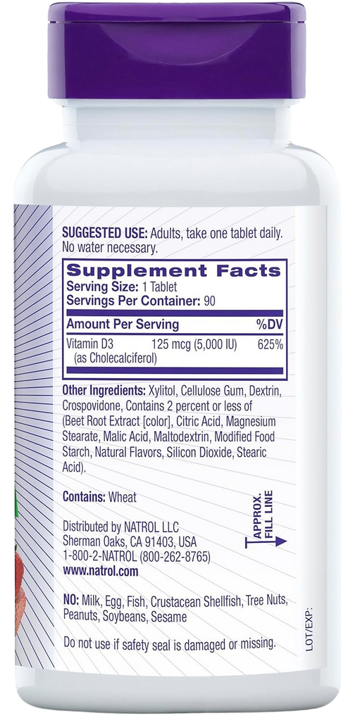 Natrol Vitamin D3 Bone & Joint Fast Dissolve (90 Tablets) – Martie