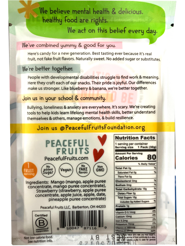 Peaceful Fruits Strawberry & Mango Fruit Sticker (12 Pack) – Martie