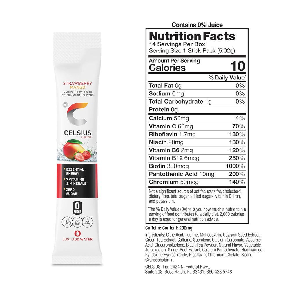 Celsius Strawberry Mango On-The-Go-Packets (14CT) – Martie
