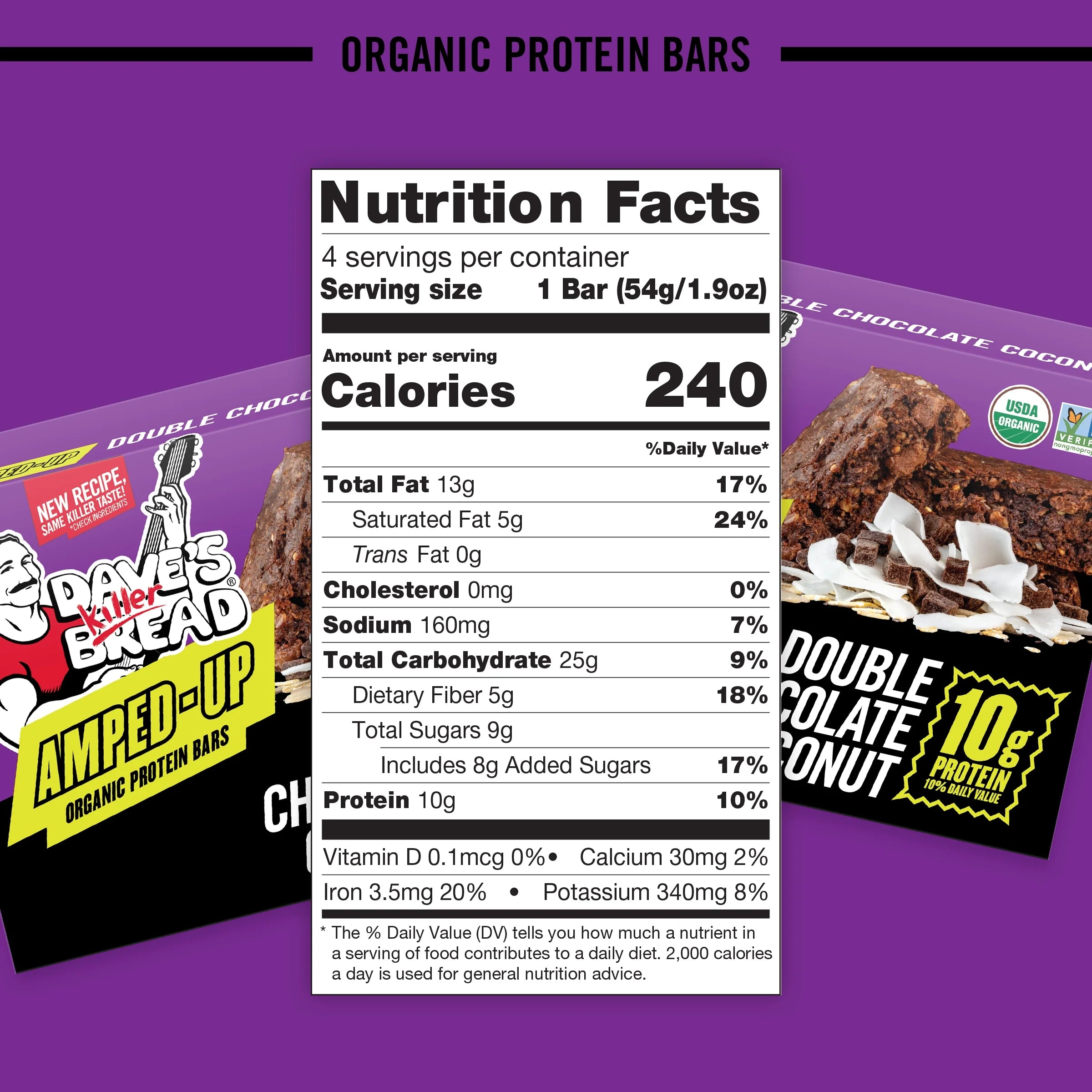 Dave's Killer Bread Double Chocolate Coconut Organic Protein Bars (4 CT ...