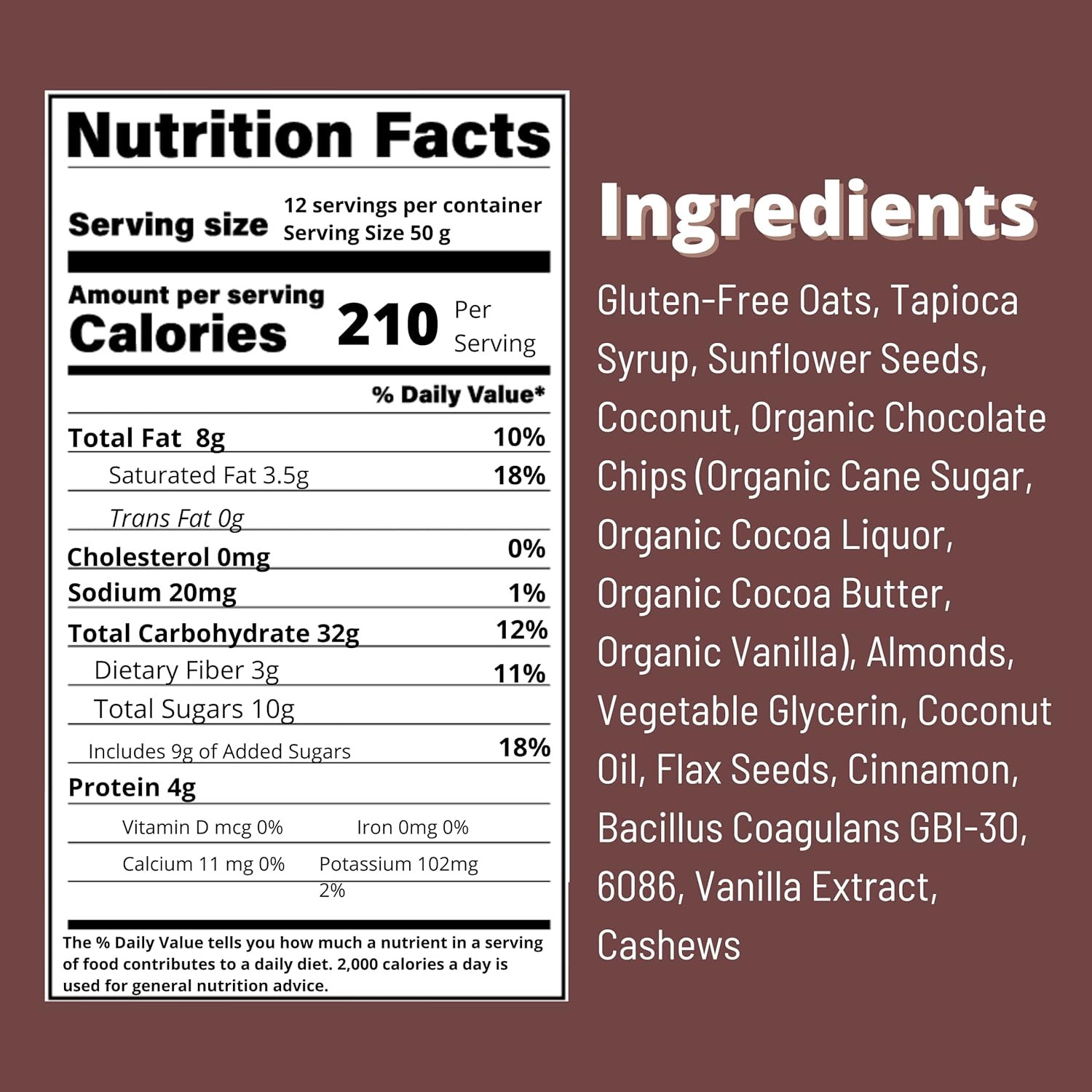 Lola Snacks Dark Chocolate & Almond Probiotic Bar (12 Pack) – Martie