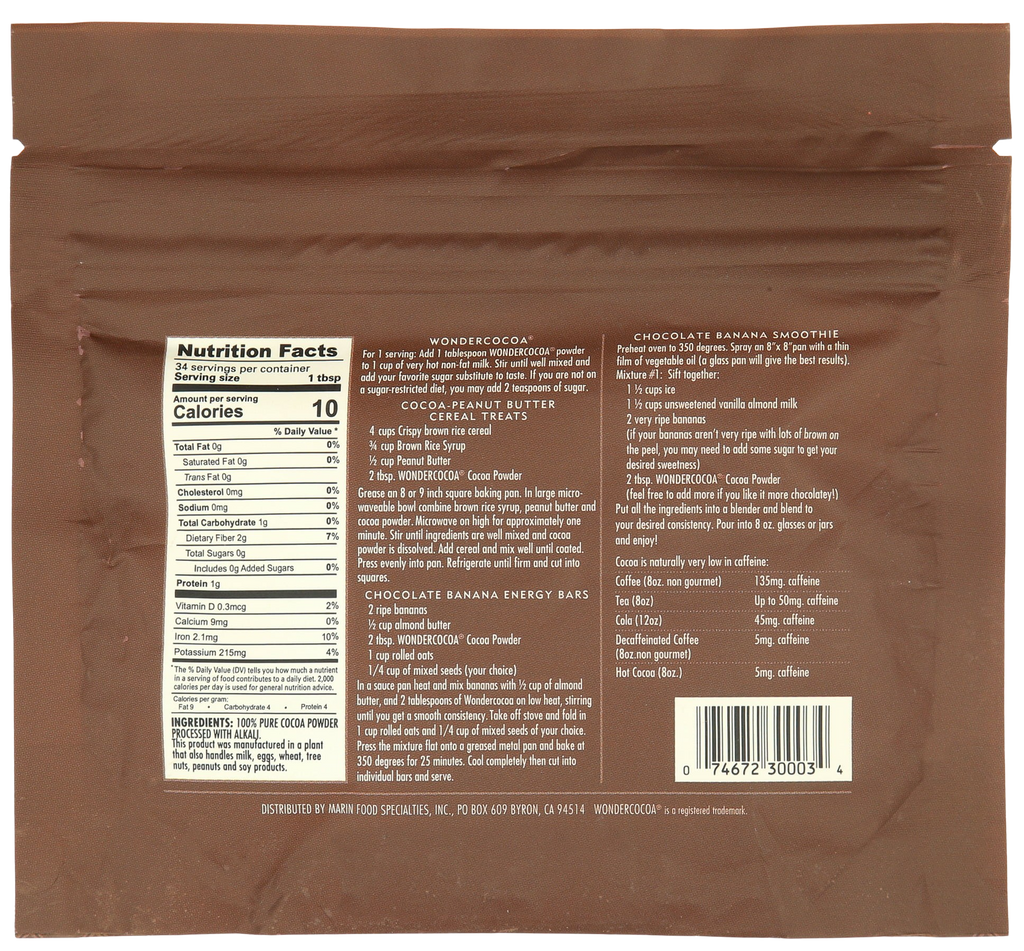 Wondercocoa Gluten Free Non-GMO Cocoa Powder for Baking & Drinking – Martie