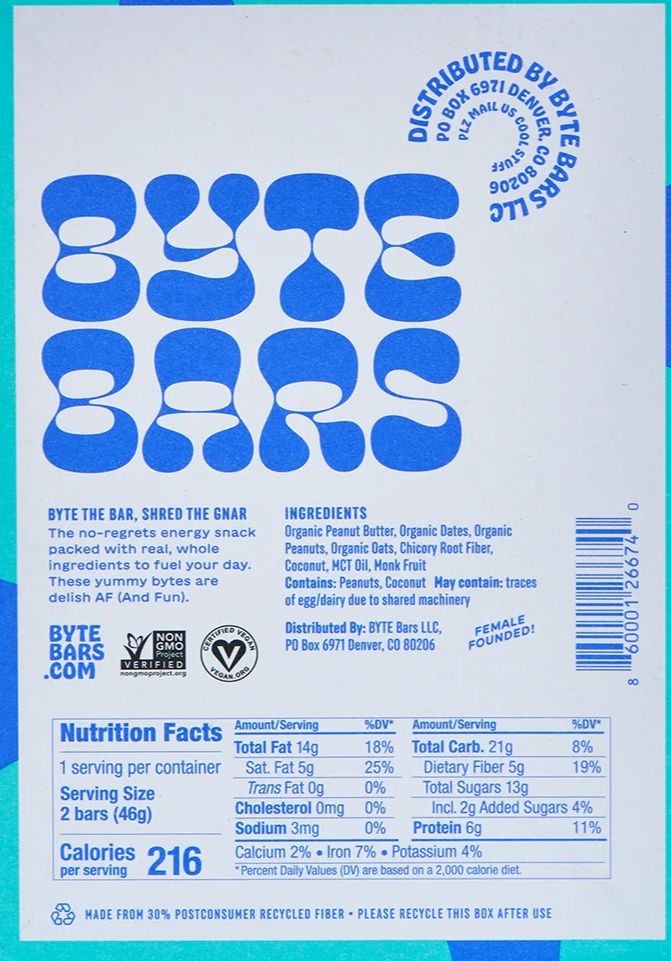 BYTE BARS Peanut Butter Bar (12 Pack) – Martie