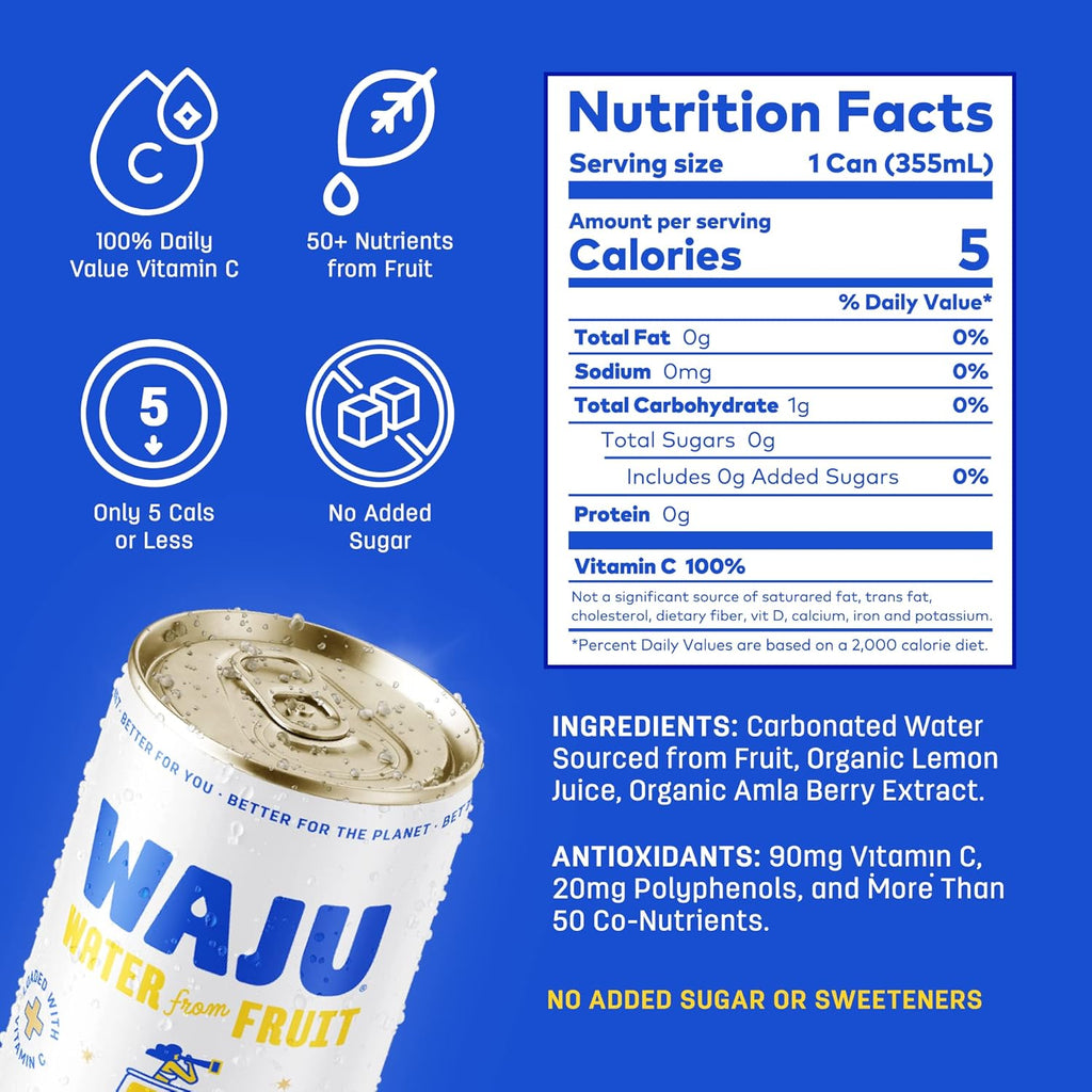 Waju Water Lemon Sparkling Water (12 Pack) – Martie