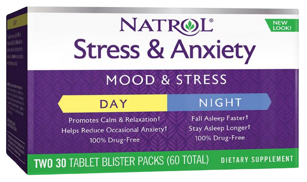 Natrol Stress & Anxiety (30 Day Tablets + 30 Night Tablets) – Martie