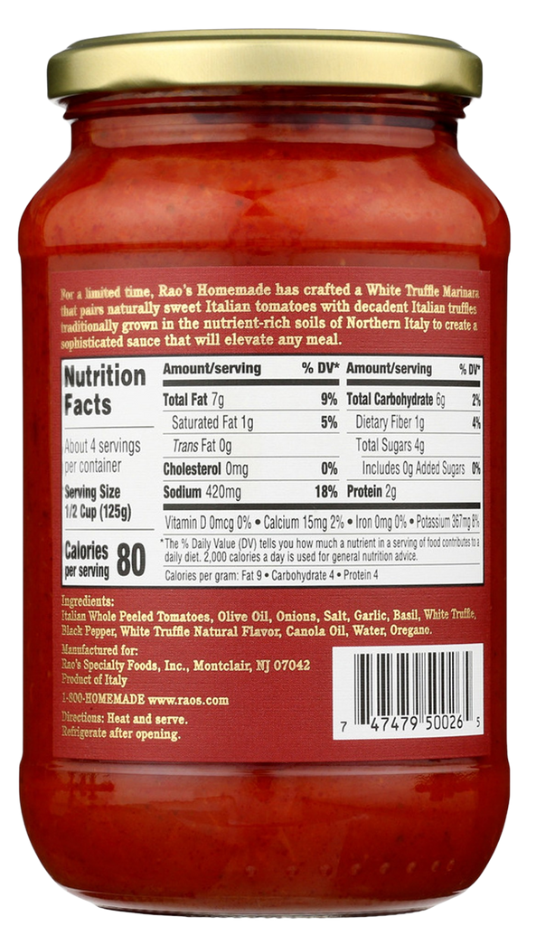 Rao's Homemade White Truffle Marina Sauce – Martie