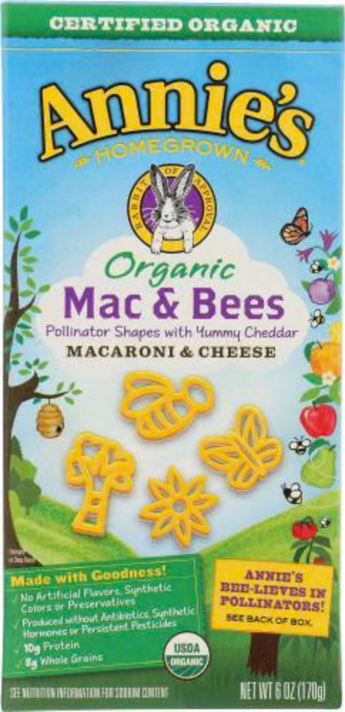 Annie’s Homegrown Organic Mac & Bees Pollinator Shapes Pasta with Yummy ...