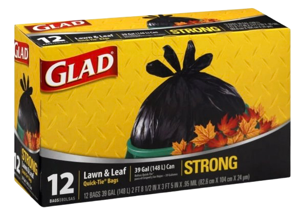 Glad Lawn & Leaf Quick-Tie 39 Gallon Bags (12CT) – Martie