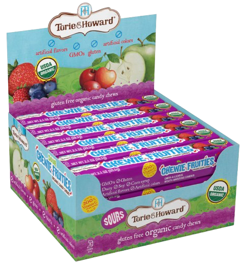 Torie & Howard Organic Sour Berry Chewie Fruities Candy Stick (18 Pack ...