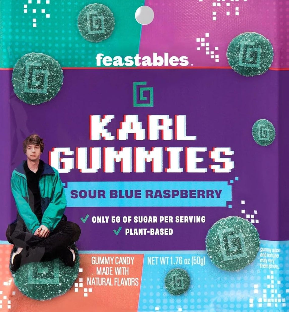 Mr. Beast Feastables Karl's Gummies Sour Blue Raspberry (8 Pack) – Martie