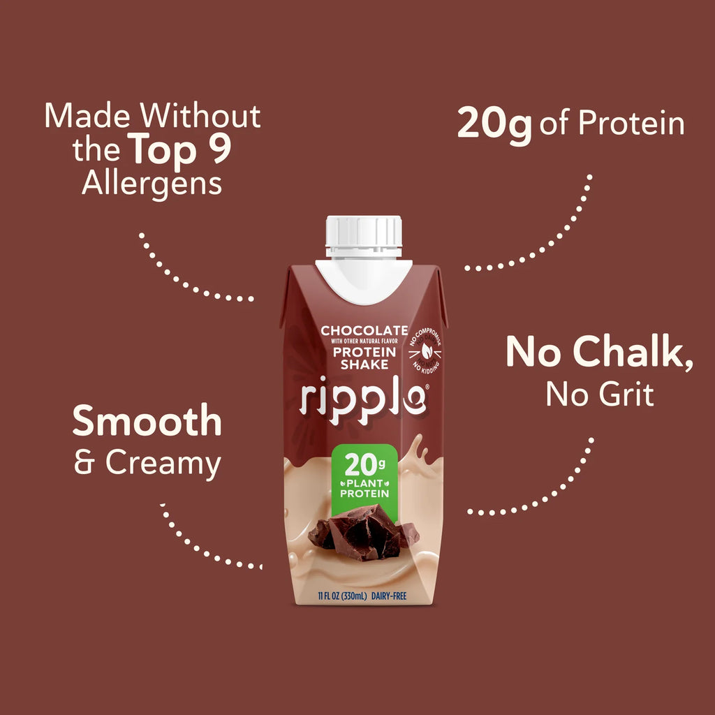 Ripple Chocolate RTD Plant Protein Shake (4 Pack) – Martie