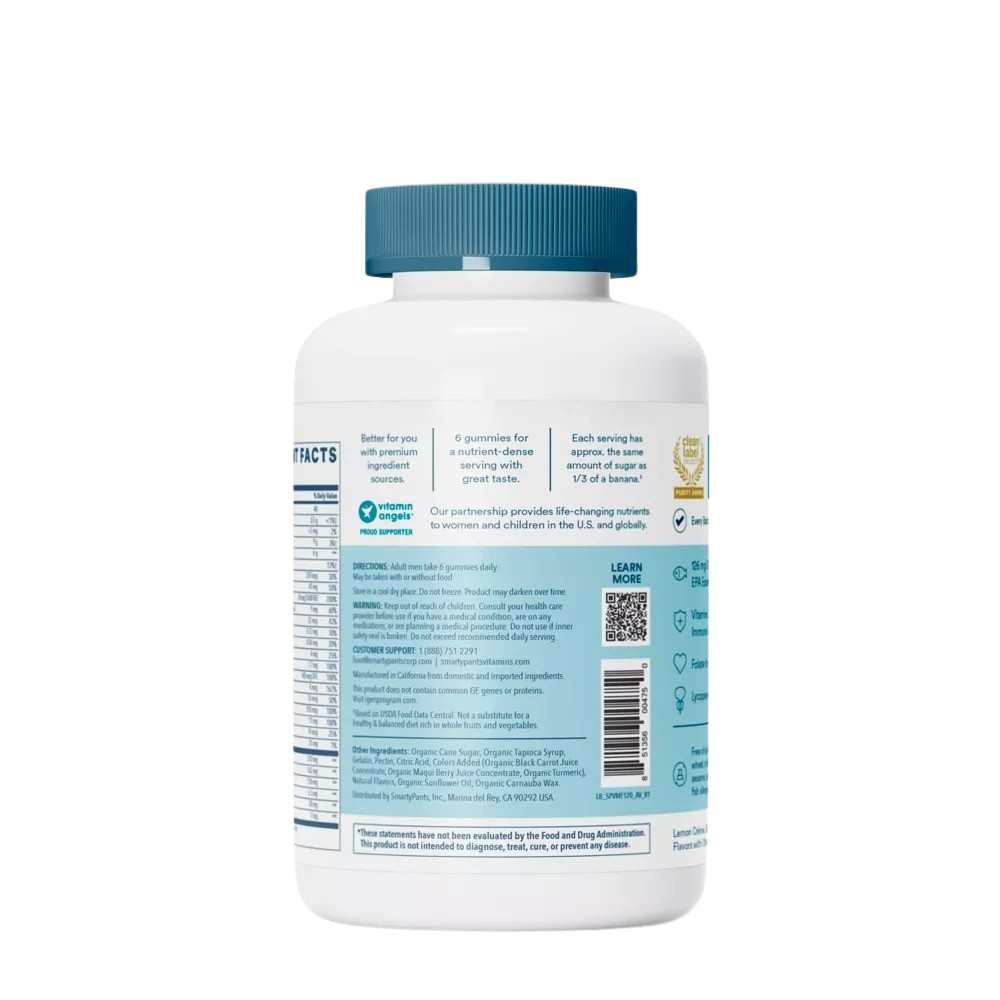 Smartypants Men's Multi & Omega 3 Fish Oil Gummy Vitamins with D3, C ...