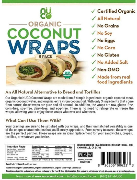 Nuco Organic Coconut Wraps – Martie