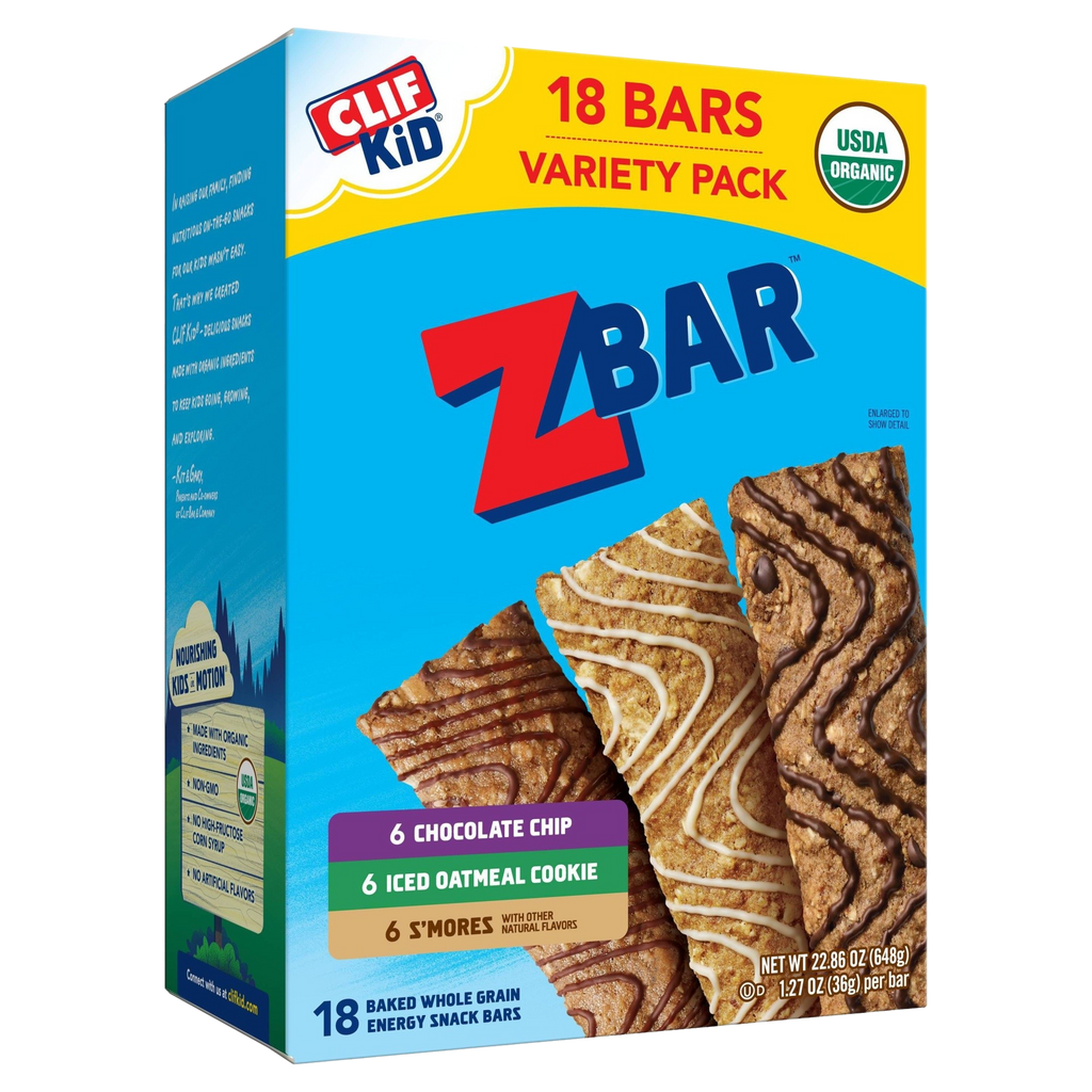 Zbar Chocolate Chip, Iced Oatmeal Cookie, and S'mores Organic Snack ...