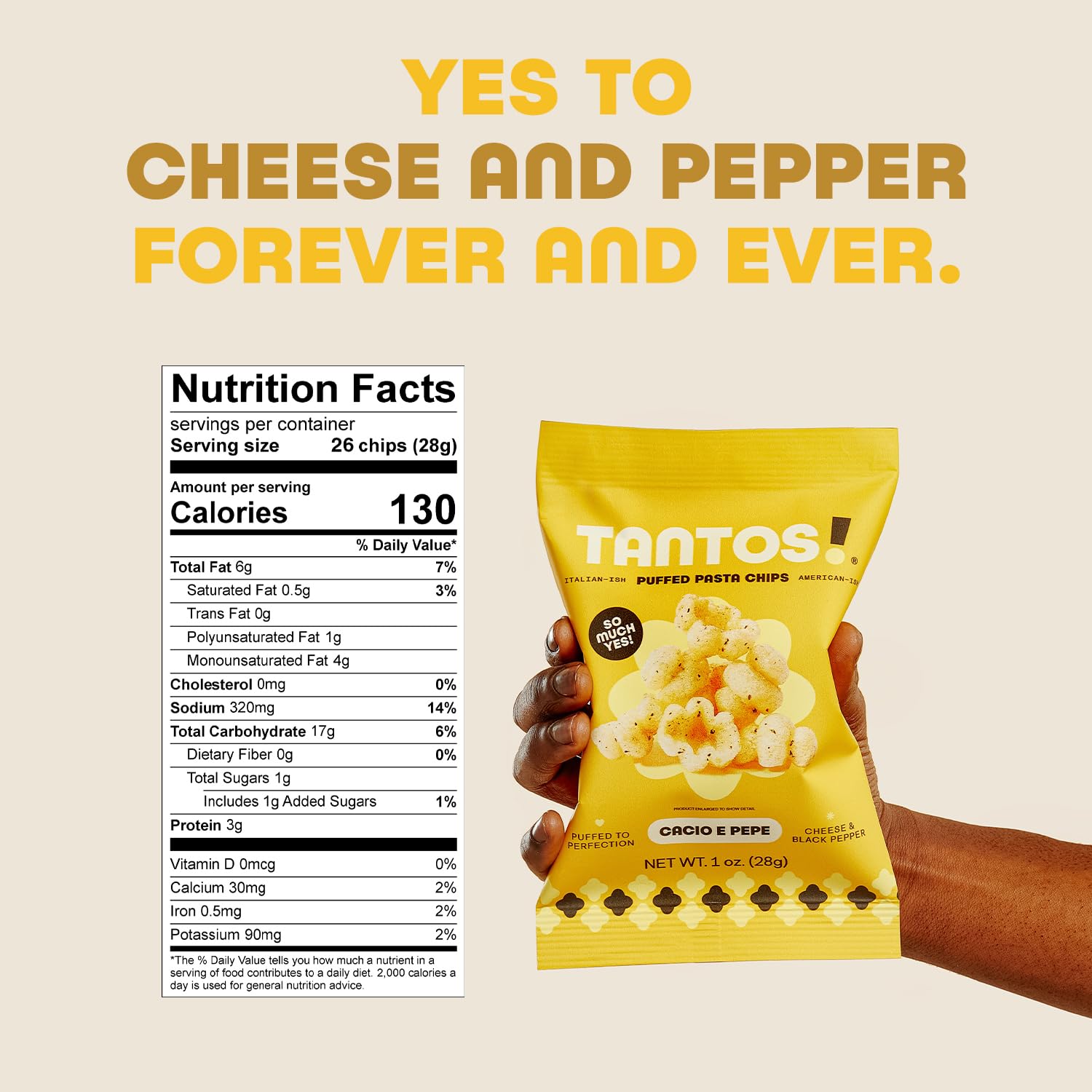 Tantos Puffed Pasta Chip - Cacio e Pepe Flavor – Martie