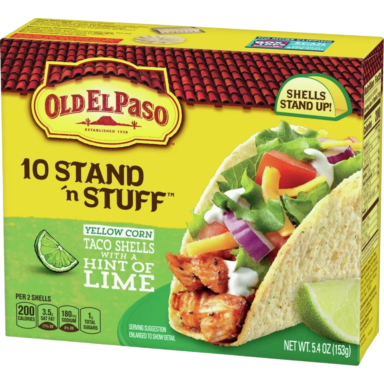 Old El Paso Stand 'N Stuff Hint Of Lime Taco Shells (10 CT) – Martie