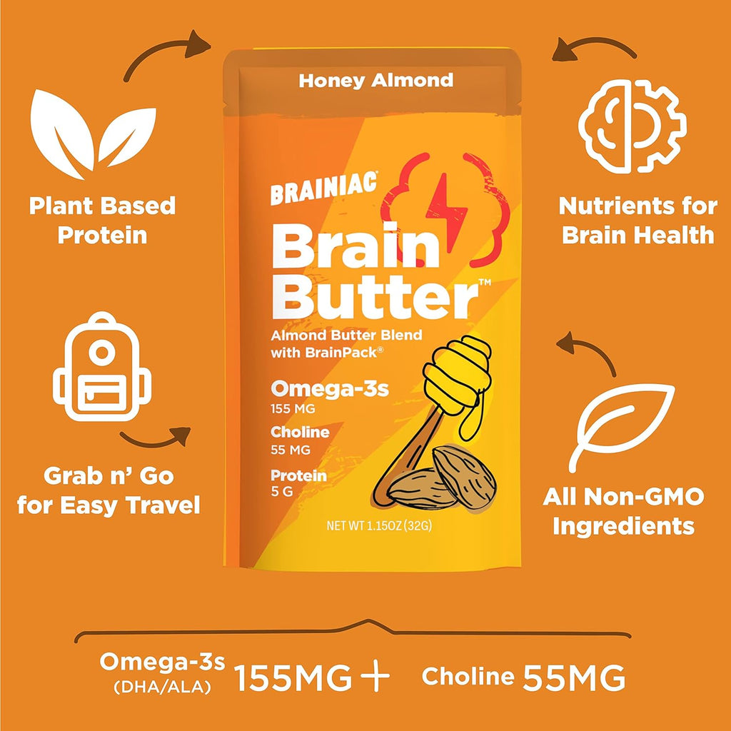 Braniac Foods Brain Butter- Almond Honey (10 Pack) – Martie