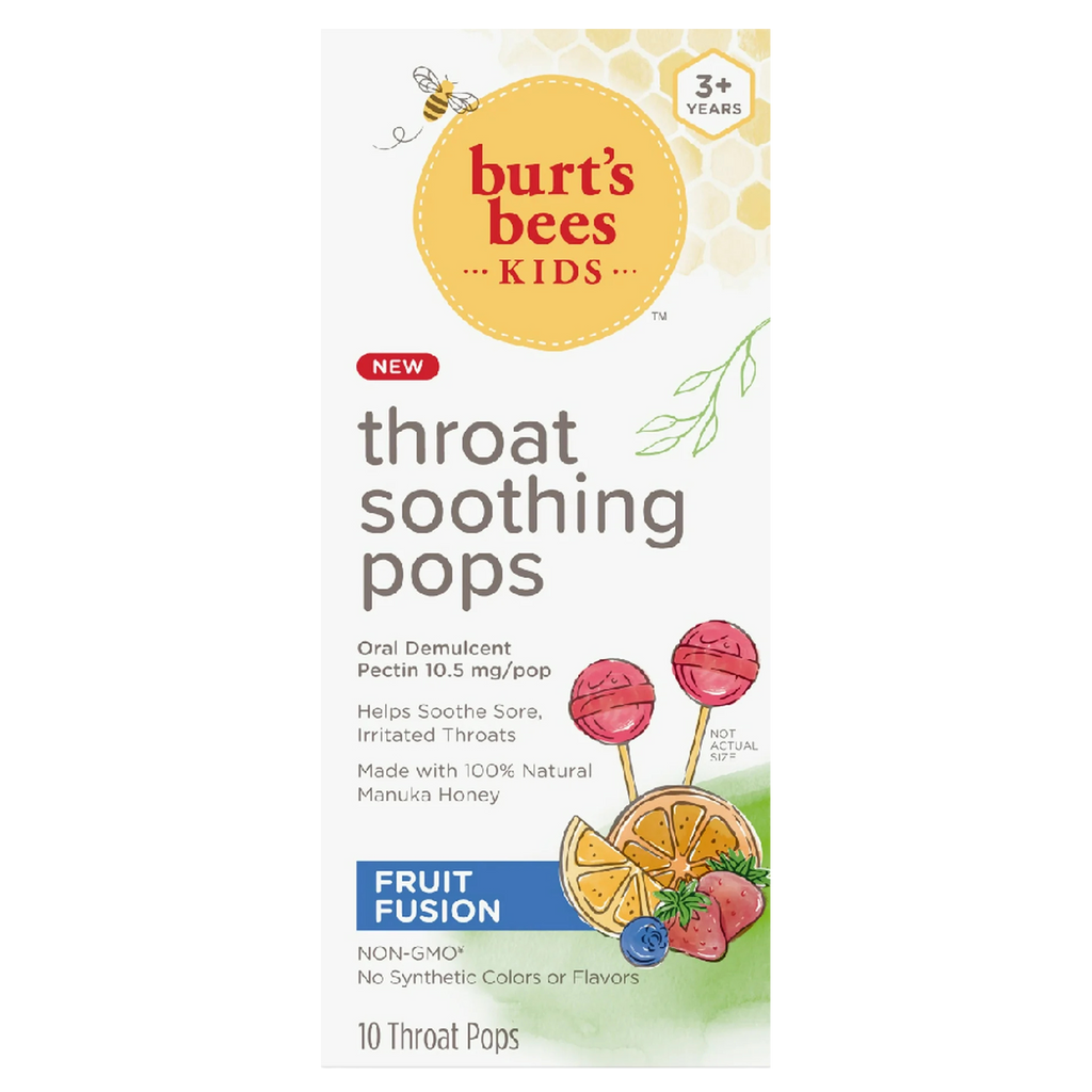 Burt's Bees Throat Soothing Pops - Oral Demulcent - Fruit Fusion (10CT ...