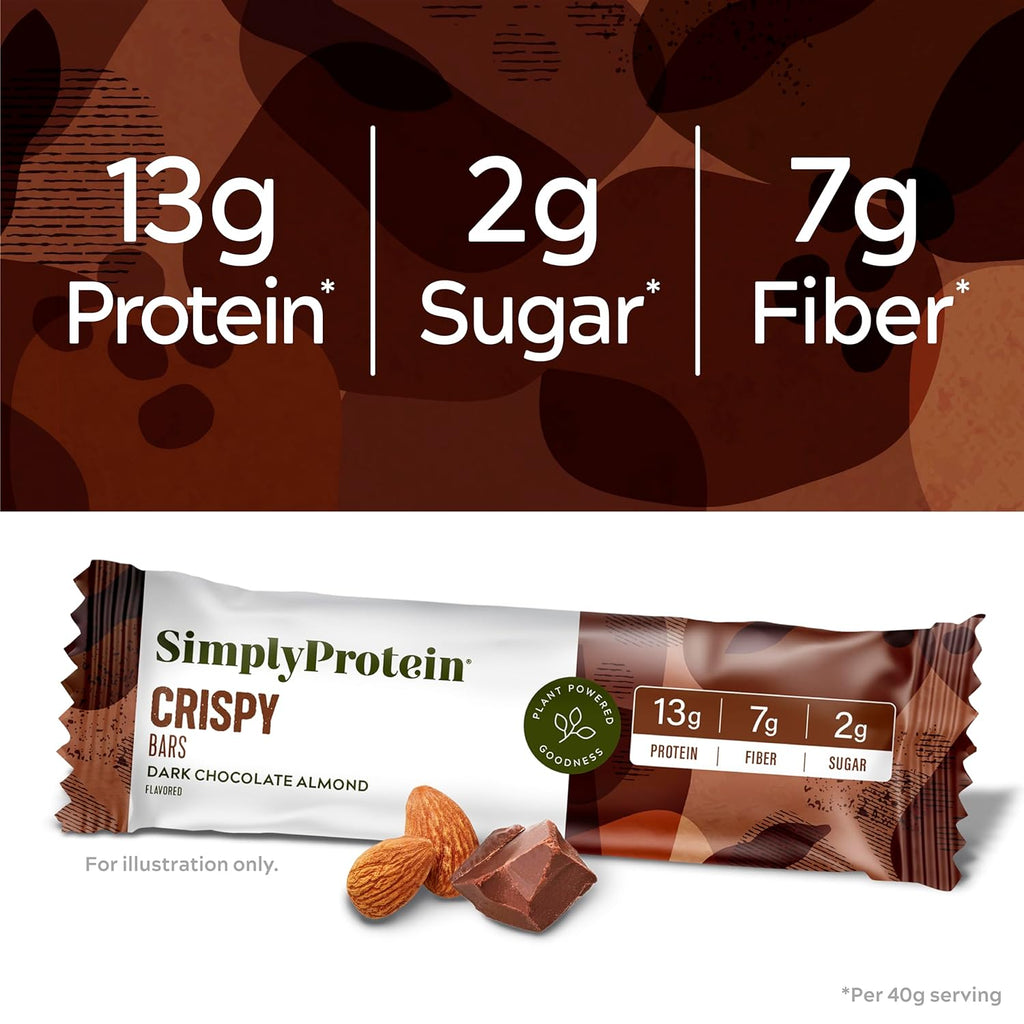Simply Protein Dark Chocolate Almond Snack Bar (8 Pack) – Martie