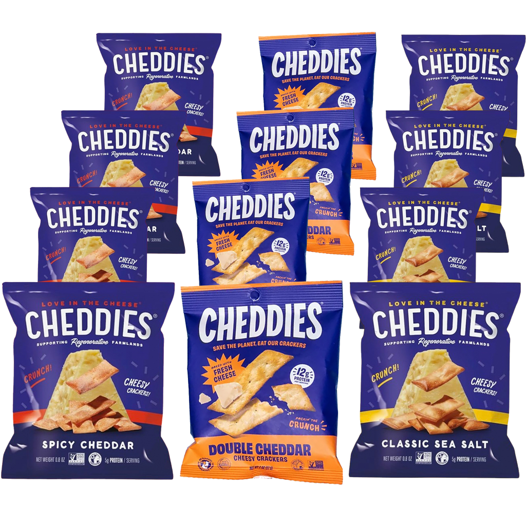 Cheddies Variety Pack Classic Sea Salt, Double Cheddar, Spicy Cheddar ...