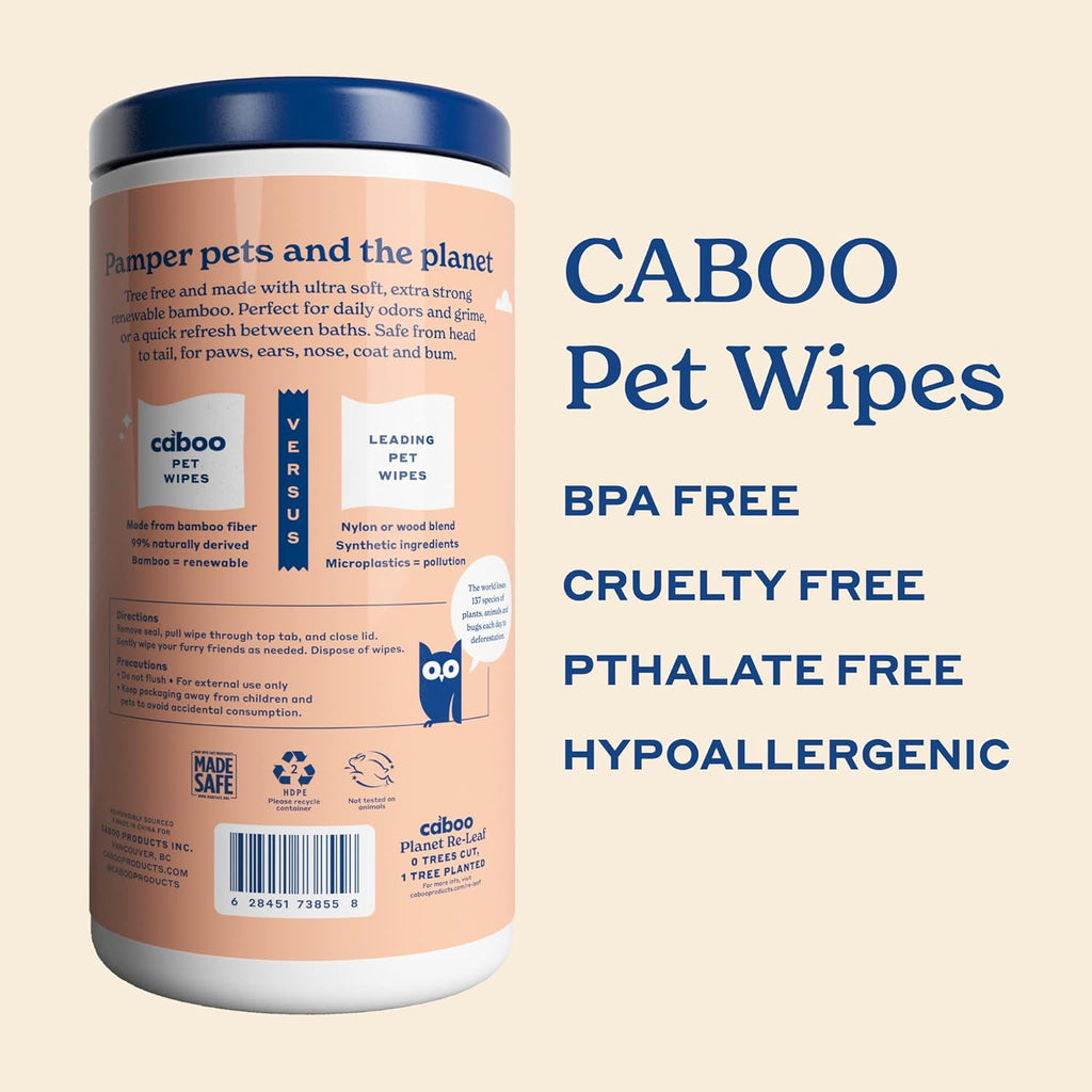 Caboo Bamboo Pet Wipes - Jumbo Unscented – Martie