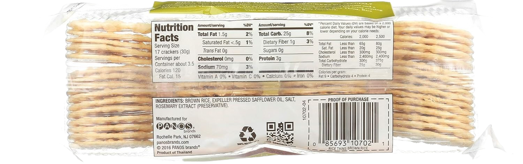 Sesmark Gluten Free Brown Rice Rice Thins – Martie