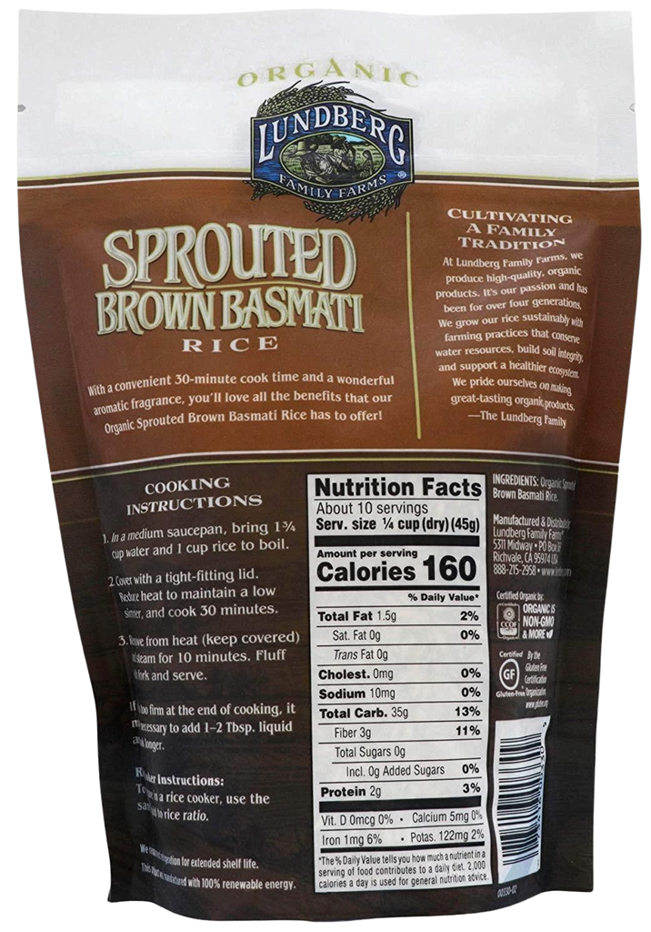 Lundberg Organic Sprouted Brown Basmati Rice – Martie