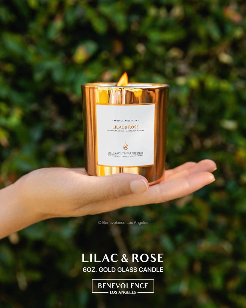 Benevolence LA Lilac & Rose - Gold Glass Candles – Martie