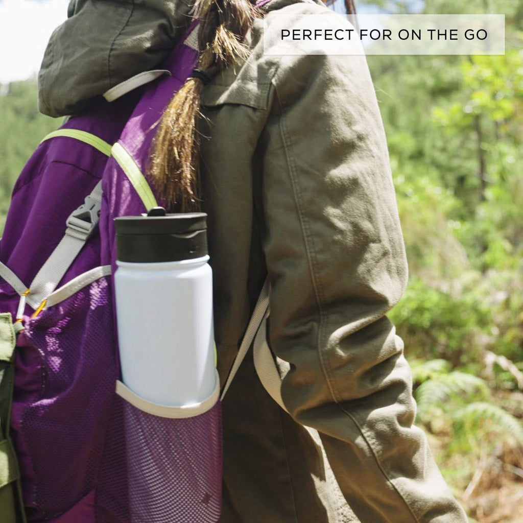 JoyJolt Vacuum Insulated Water Bottle with Flip Lid & Sport Straw Lid ...