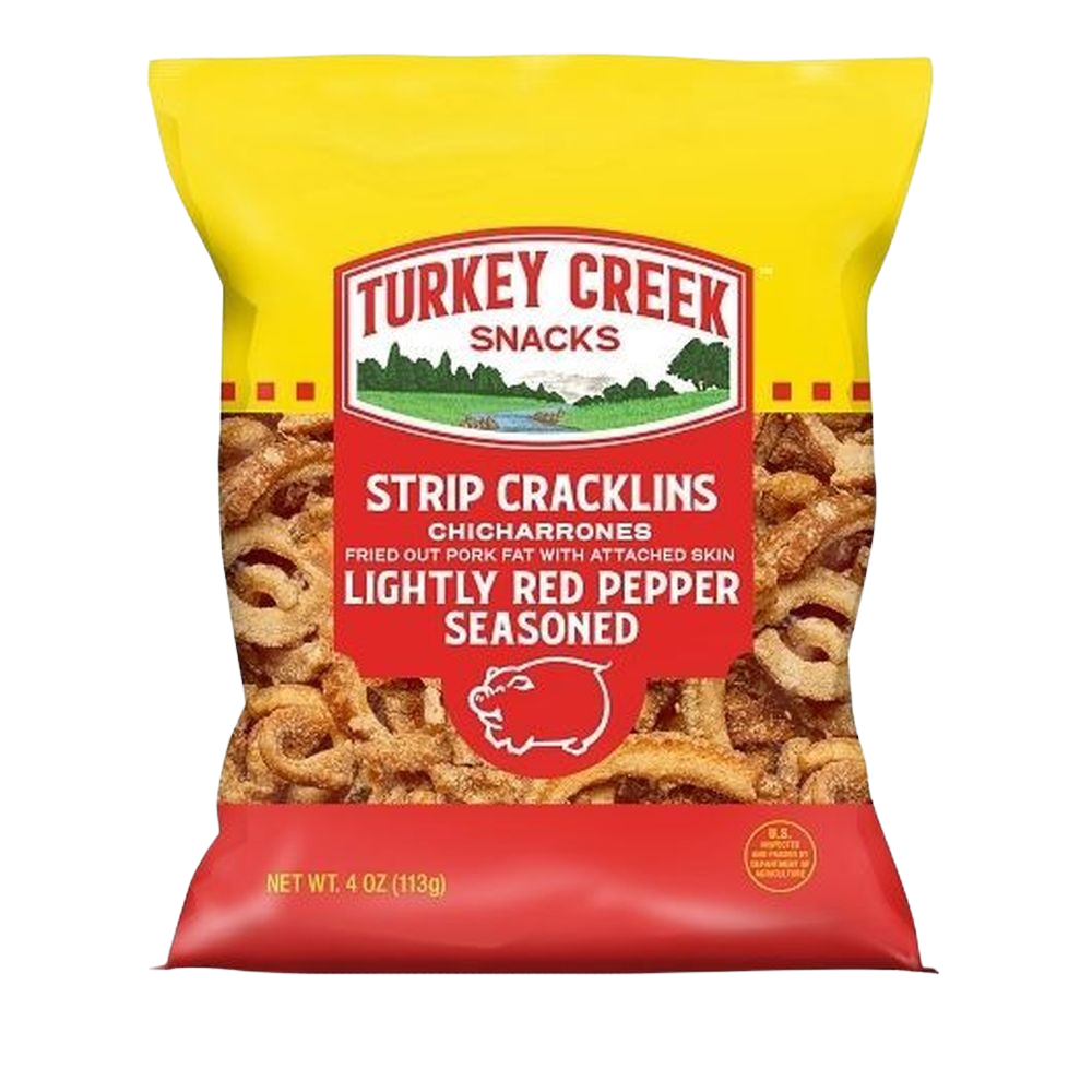 Turkey Creek Snacks Strip Cracklins Chicharrones - Lightly Red Pepper ...