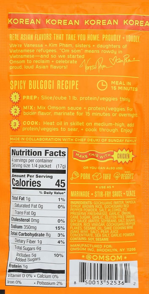 Omsom Spicy Bulgogi Sauce (3 CT) – Martie