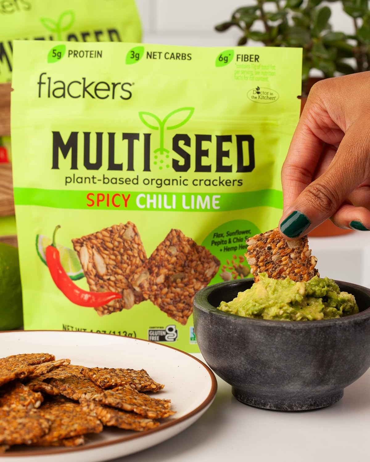 Flackers Spicy Chili Lime Multi Seed Crackers – Martie