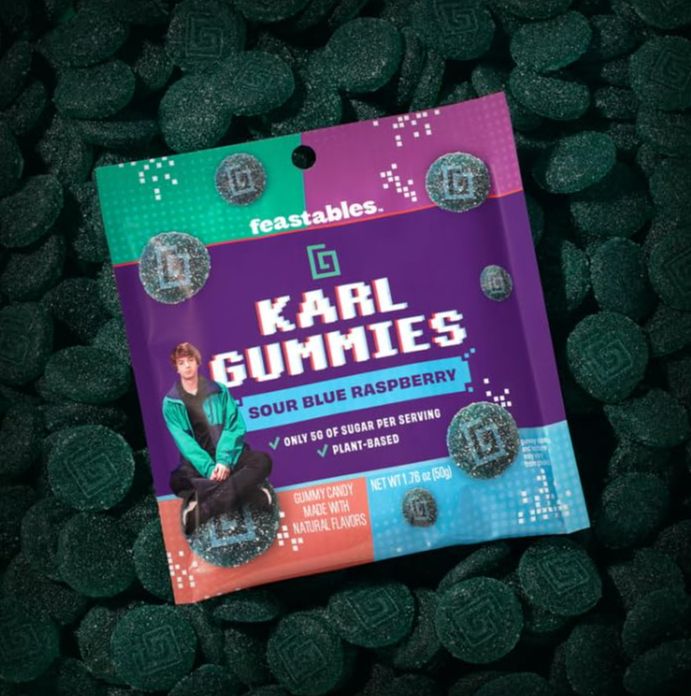 Mr. Beast Feastables Karl's Gummies Sour Blue Raspberry (8 Pack) – Martie
