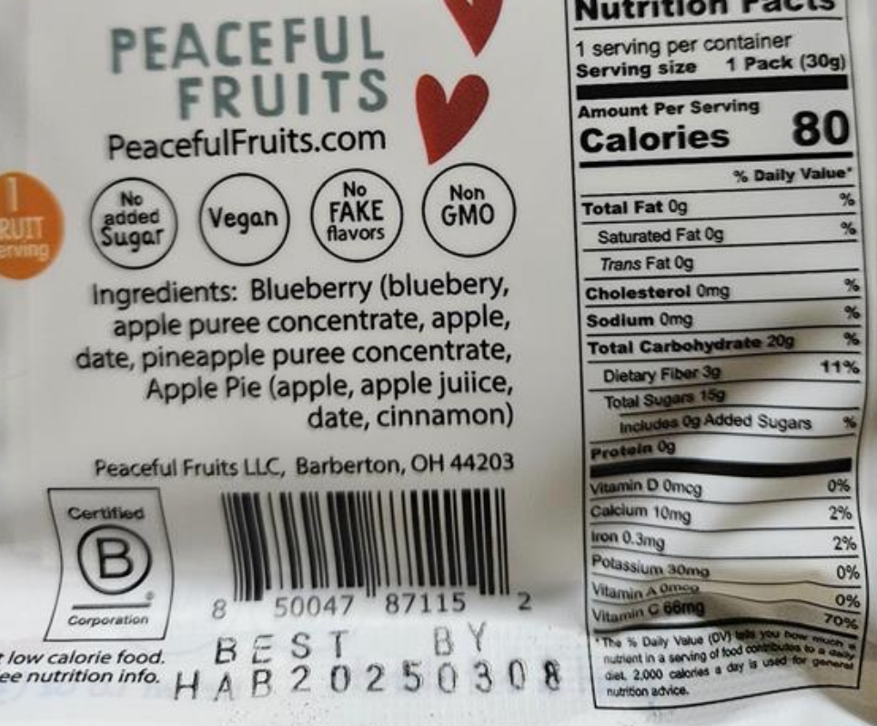 Peaceful Fruits Blueberry Apple Fruit Sticker (12 Pack) – Martie