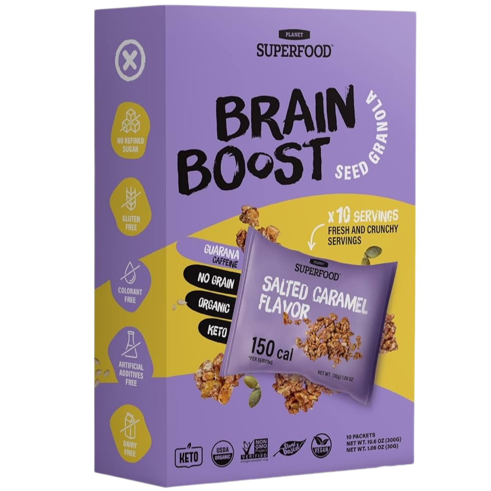 Planet Superfood Organic Salted Caramel Flavor Seed Granolas - Brain ...