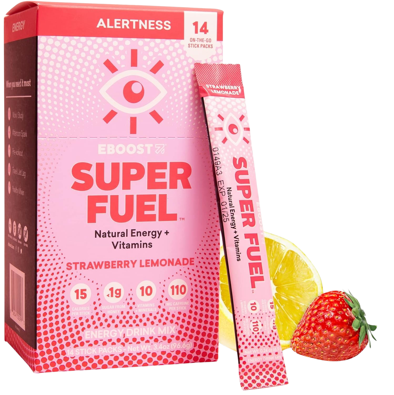 EBOOST Strawberry Lemonade Super Fuel Energy Powder Stick – Martie