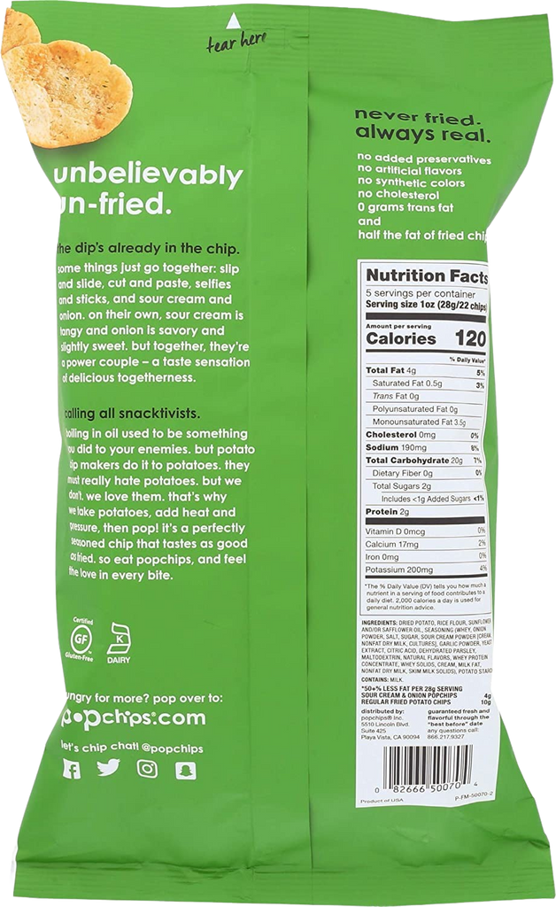 Popchips Sour cream & Onion Potato Chips – Martie