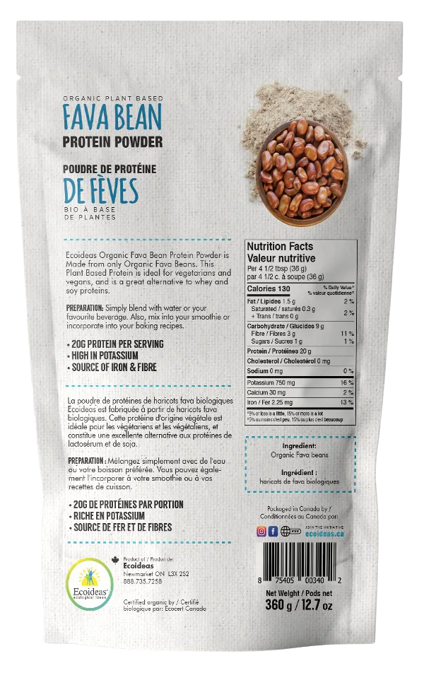 Ecoideas Organic Fava Pea Protein Powder – Martie