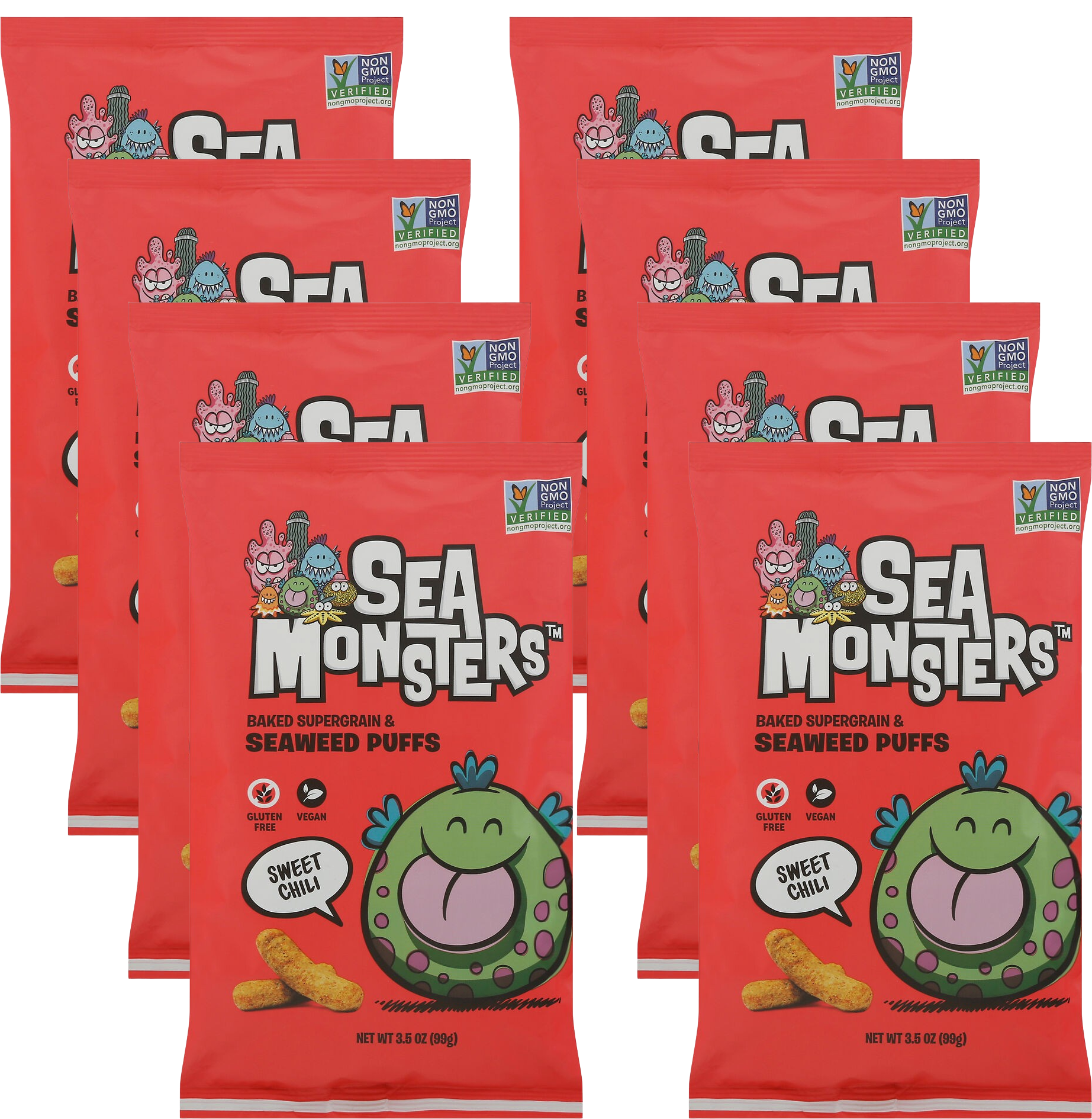 Sea Monsters Sweet Chili Seaweed Puff (8 Pack) – Martie