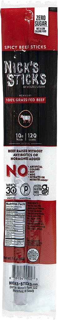 Nick's Sticks Grass Fed Spicy Beef Stix Snack (25 Pack) – Martie