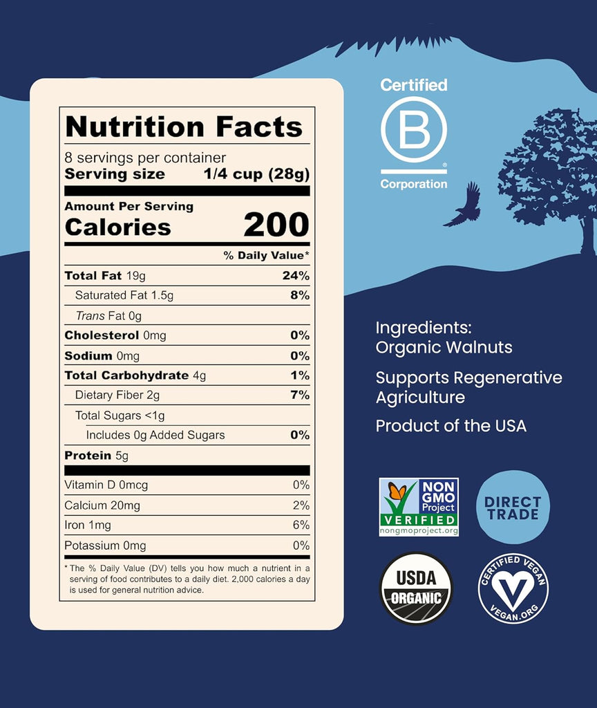 Good Sam Organic Raw Walnuts, Unsalted – Martie