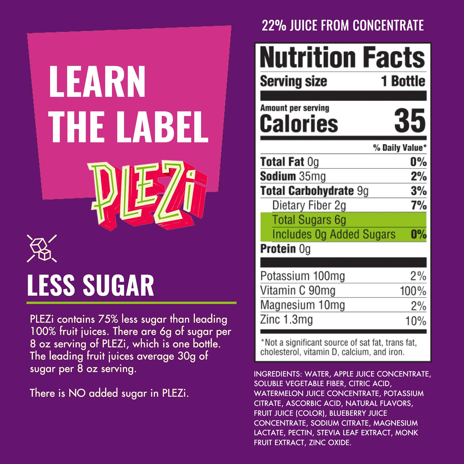 Plezi Blueberry Blast Kids Juice (4 Pack) – Martie