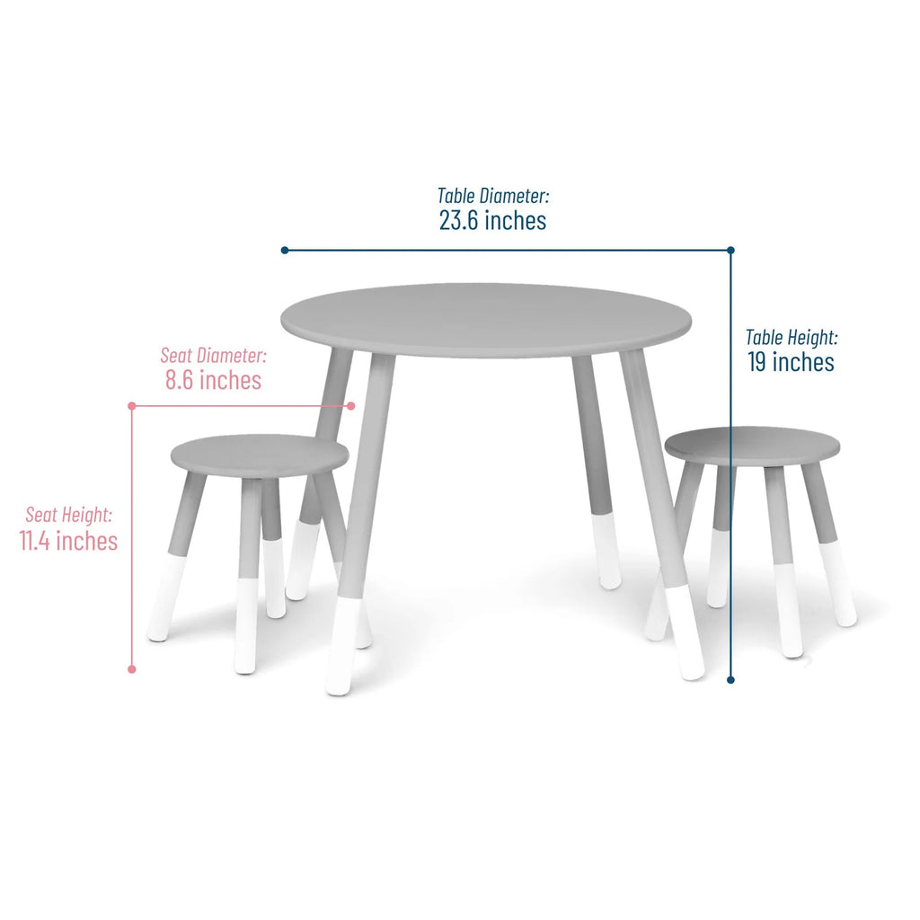 Wildkin Scandi Table And Chair Set - Grey/White – Martie