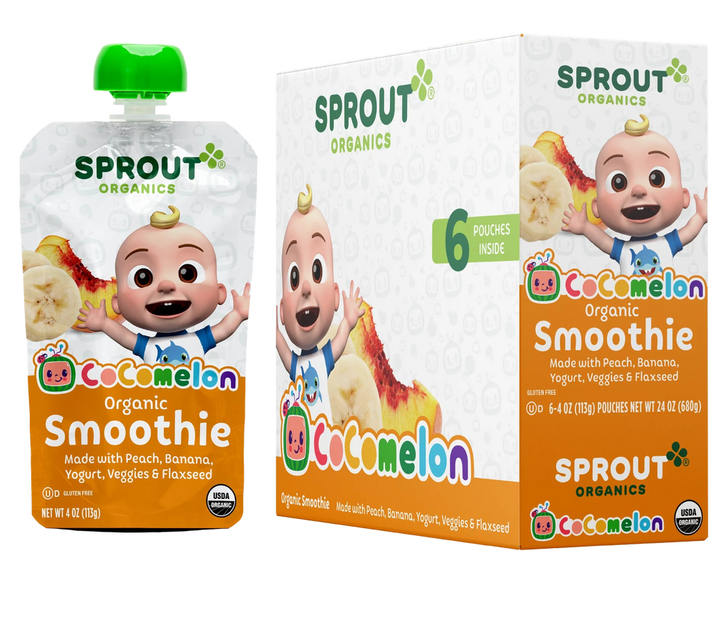 Sprout Organics CoComelon Smoothie with Peach Banana Yogurt Veggies and ...