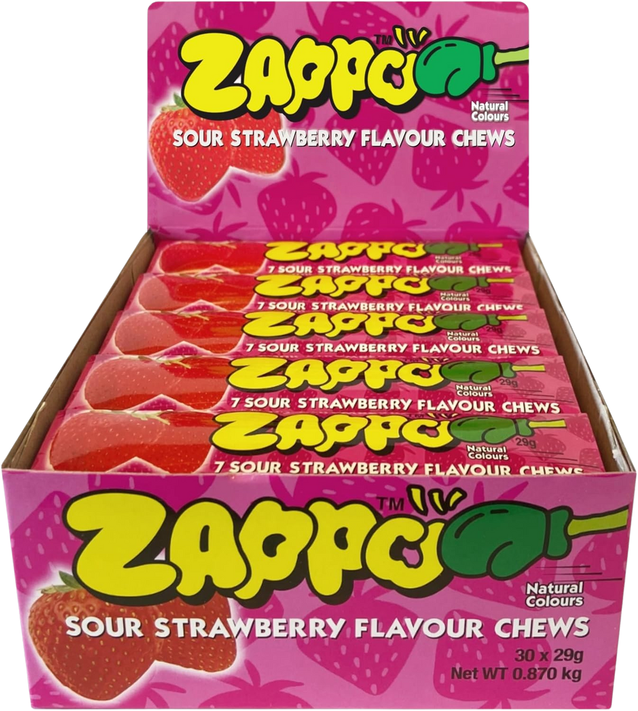 Zappo Sour Strawberry Flavor Chews (30 CT) – Martie