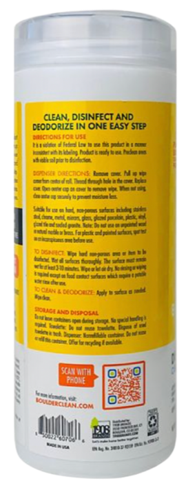 Boulder Clean Disinfectant Wipes – Martie