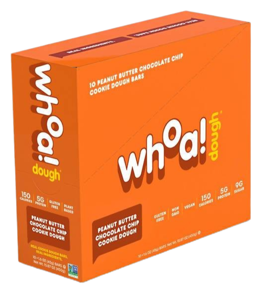 Whoa Dough Peanut Butter Chocolate Chip Cookie Dough Bar (10 Pack) – Martie