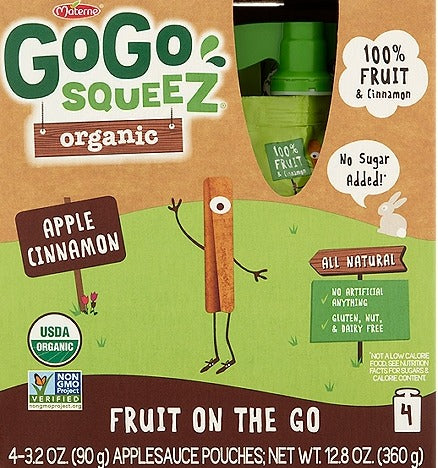 GoGo squeeZ Apple cinnamon Applesauce (4 Pack) – Martie