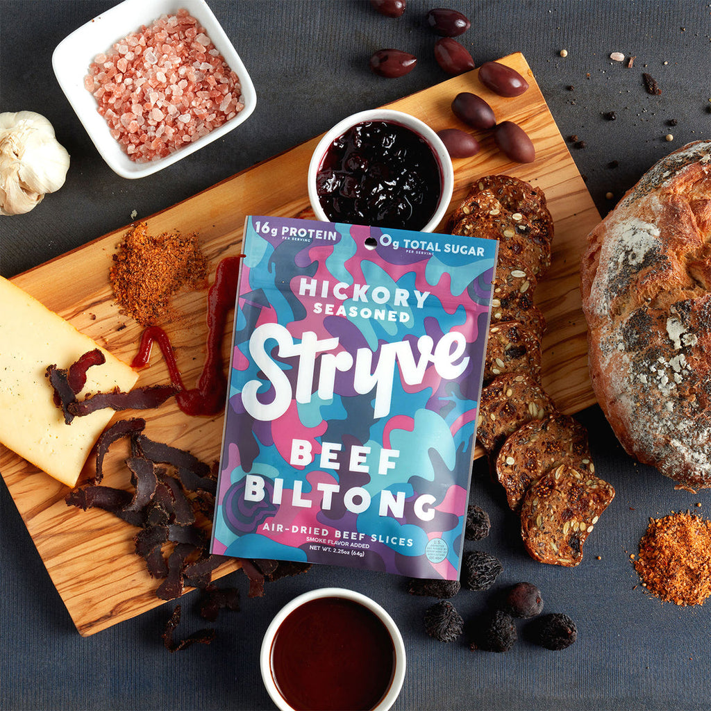 Stryve Protein Snacks Sliced Biltong Zesty Garlic Jerky – Martie